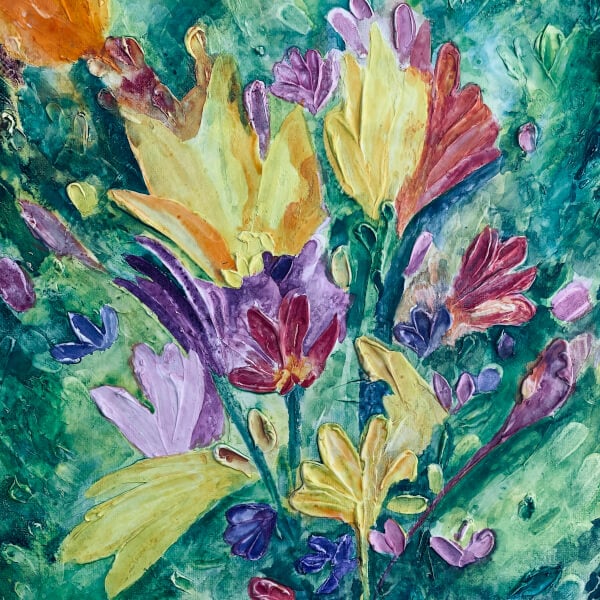 Flowers Textured Acrylic Painting Workshop Perth | Gifts | ClassBento