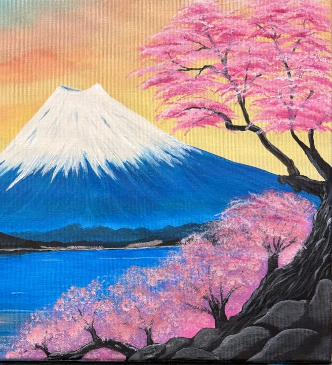 Fuji in Bloom – Japanese Paint, Sip and Supper Experience Sydney ...