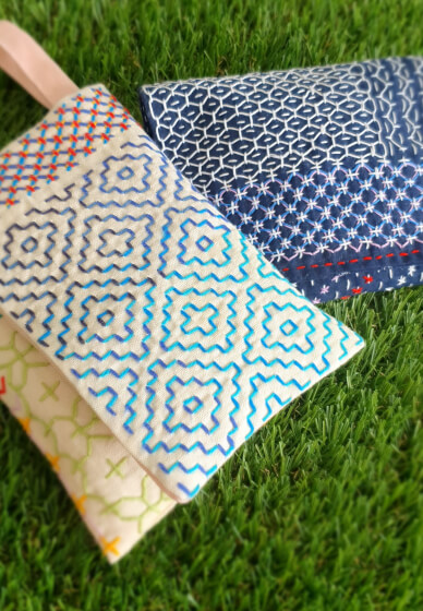 Making a Sashiko Organiser Pouch Navy | DIY Craft Kit | Gifts | ClassBento